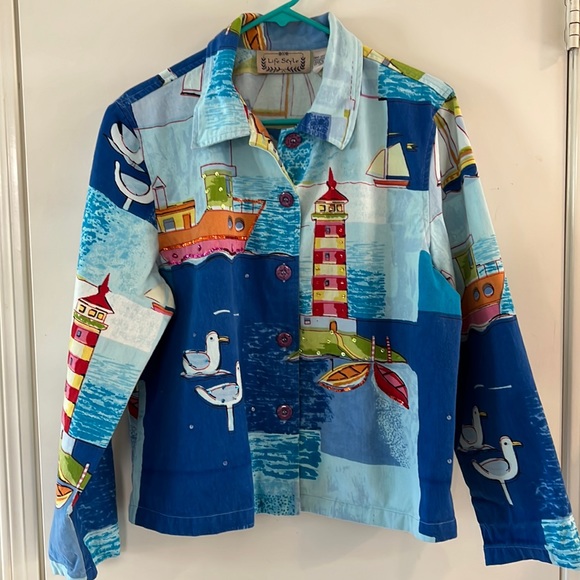 Life Style | Jackets & Coats | Life Style Nautical Denim Jacket | Poshmark